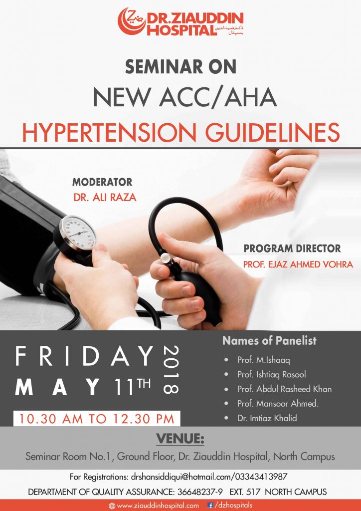 Seminar on New ACC/AHA Hypertension Guidelines - Dr. Ziauddin Hospital